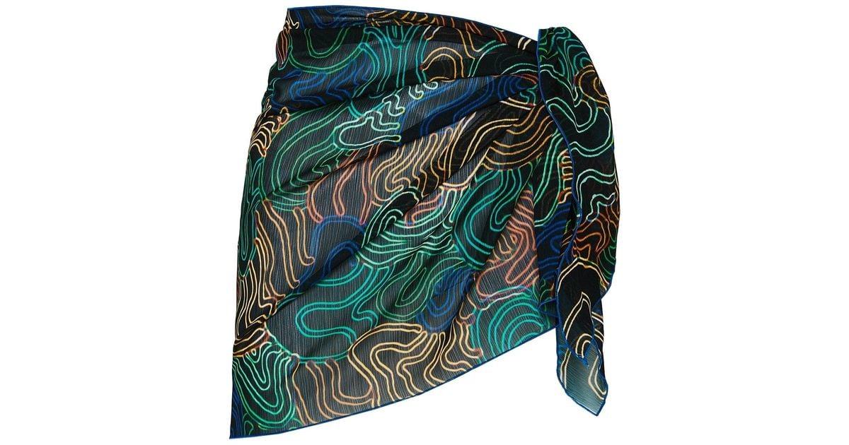 Selini Neon Shapes Short Pareo in Green | Lyst