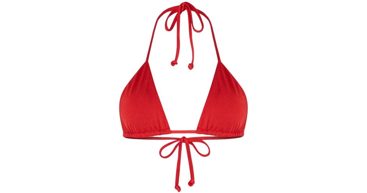 Chaude Swimwear Toni Triangle String Top in Red | Lyst UK