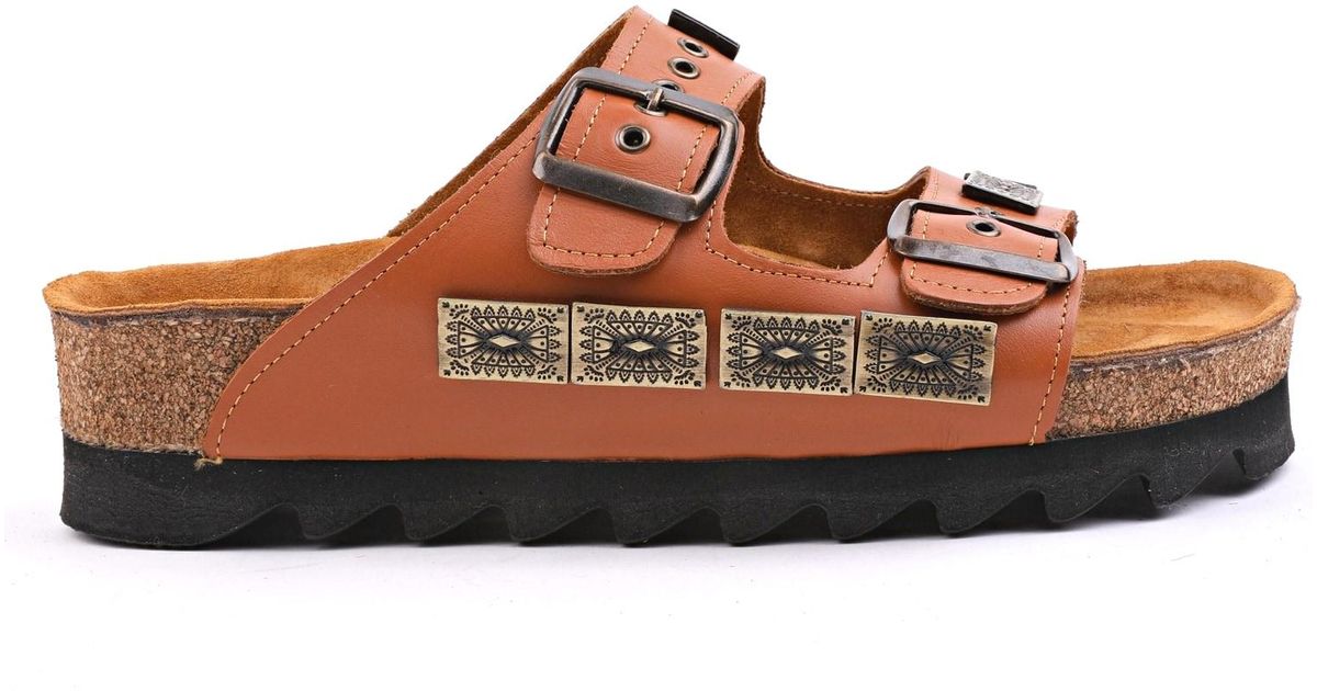 Simple Slippers Tan Nejra Slippers in Brown | Lyst