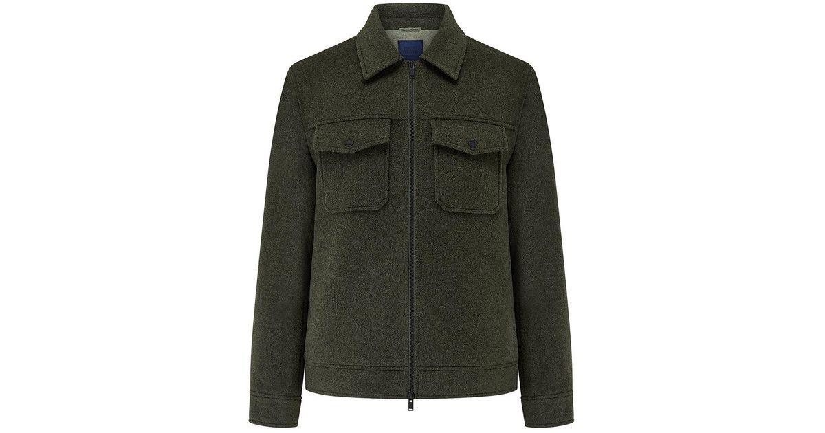 Guards London Steele Wool Blend Zip Front Short Jacket in Green for Men ...