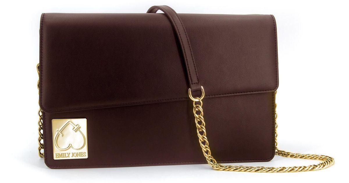 Emily Jones Chestnut Soft Double Flap Crossbody Bag/ Hardware in Brown ...