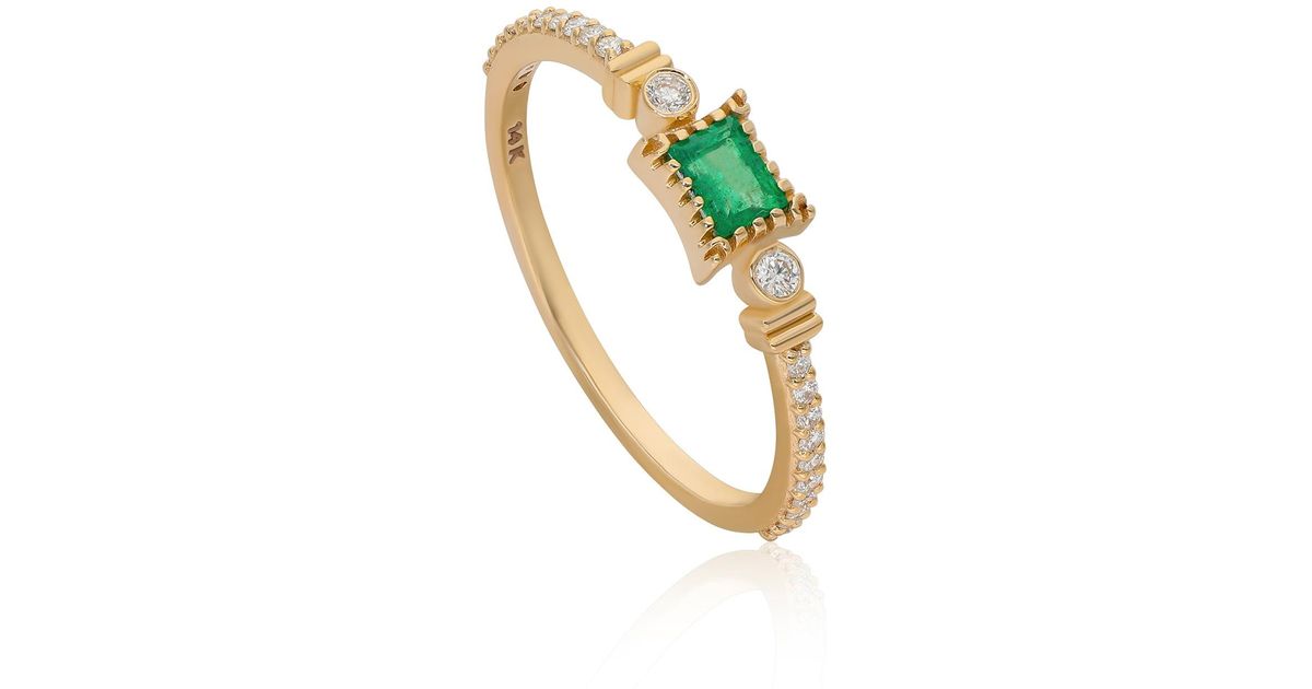 The Jewelz 14K Emeralds Julius Siren Ring in Metallic | Lyst