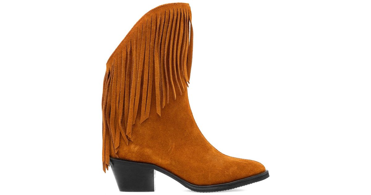 Moja Evelyn Suede Cognac Boots in Brown | Lyst
