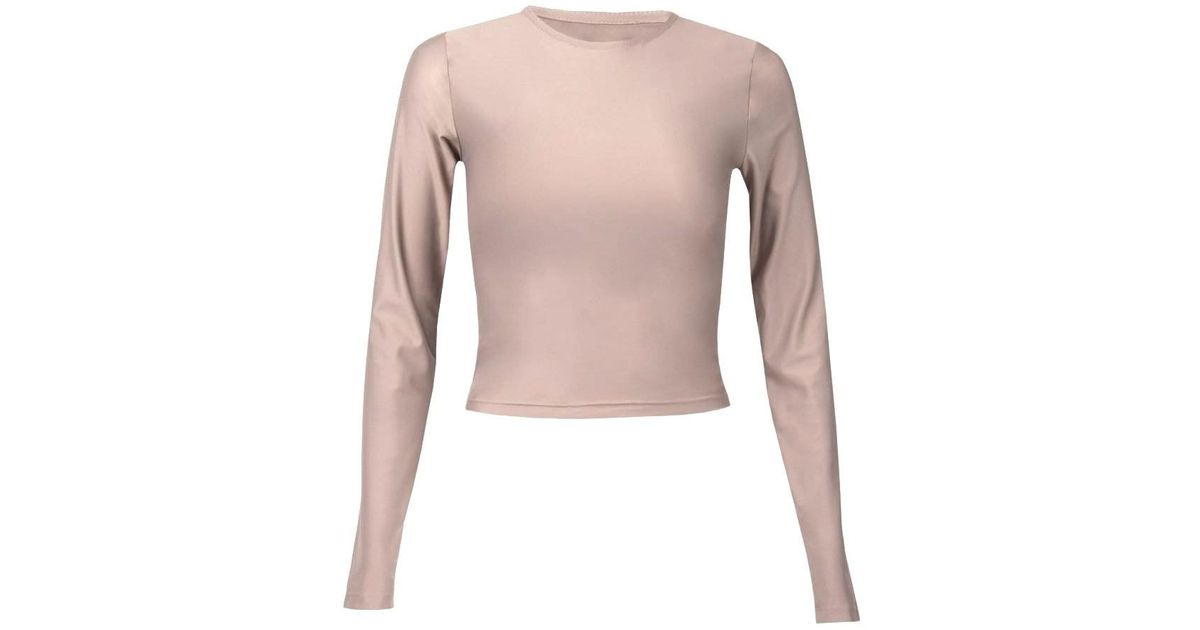 NUMBAT Neutrals Stella Swim Crop Top With Long Sleeves in Pink | Lyst
