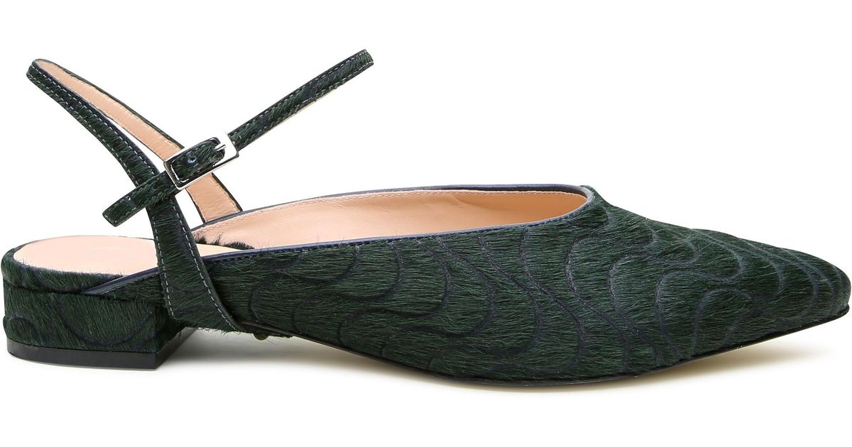 Alterre Laser Engraved Calf Hair Slides in Green | Lyst