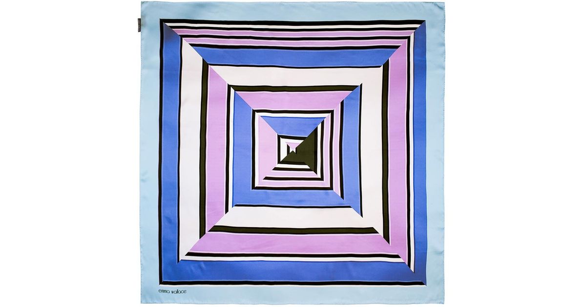 Emma Wallace Ribbon Scarf in Blue | Lyst UK