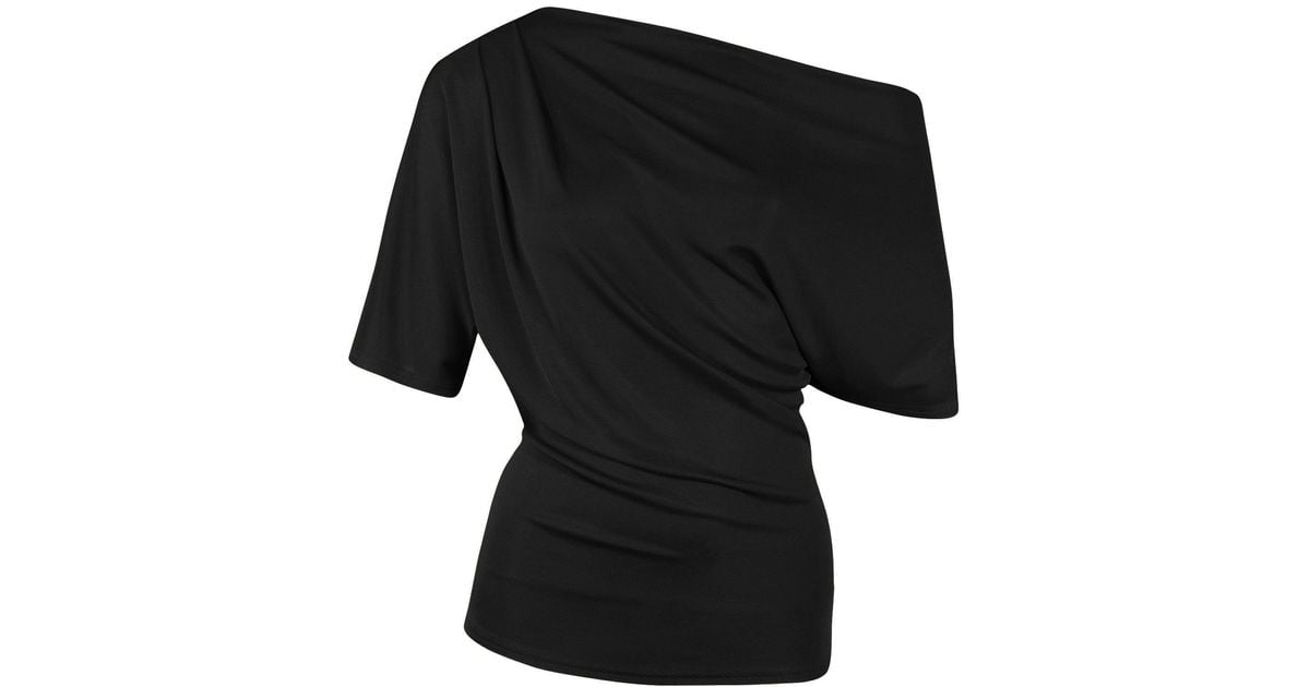 Me & Thee Only The Lonely Drop Shoulder Top in Black | Lyst UK