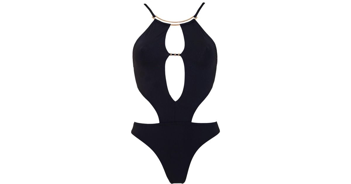 Aulala Paris The Cairo Contrast One Piece Trikini With Golden Chain in ...