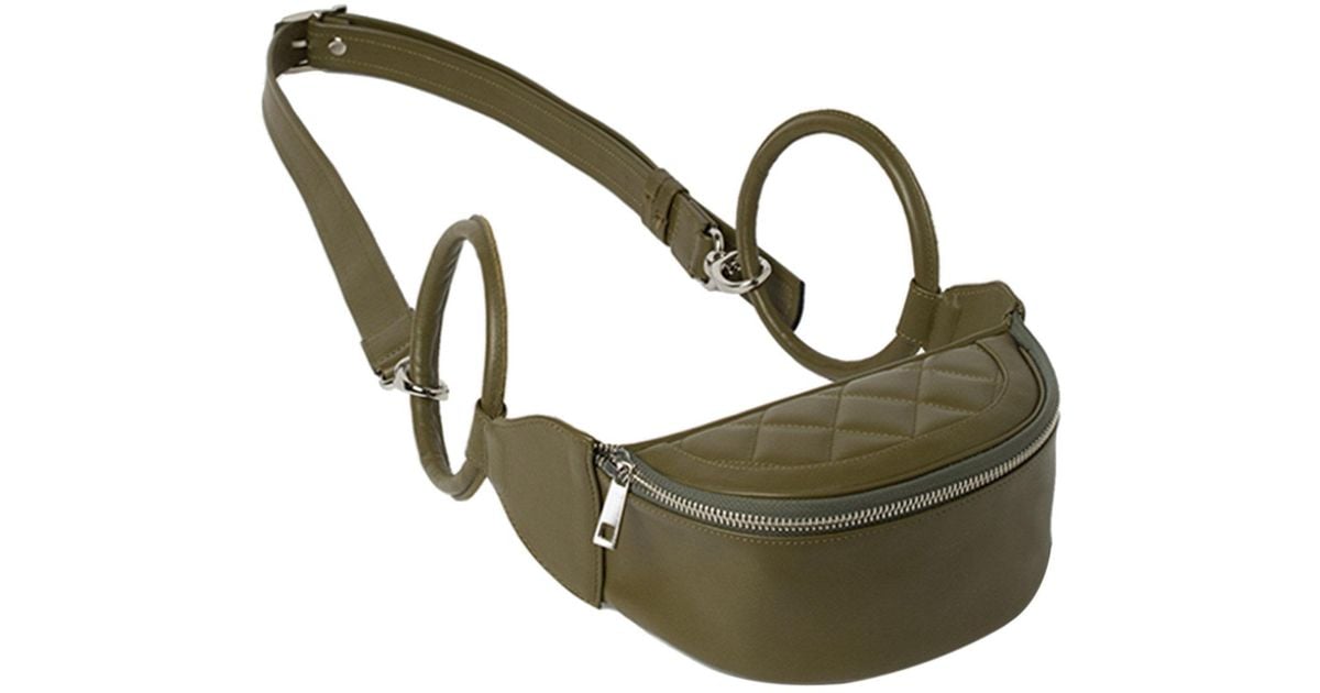 Laura Olaru Nadia Quilted Leather Belt Bag in Green | Lyst