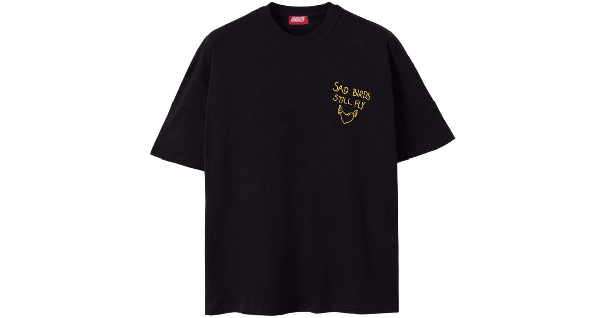 SEVENMUSES Sad Birds Still Fly Oversized Tshirt in Black | Lyst