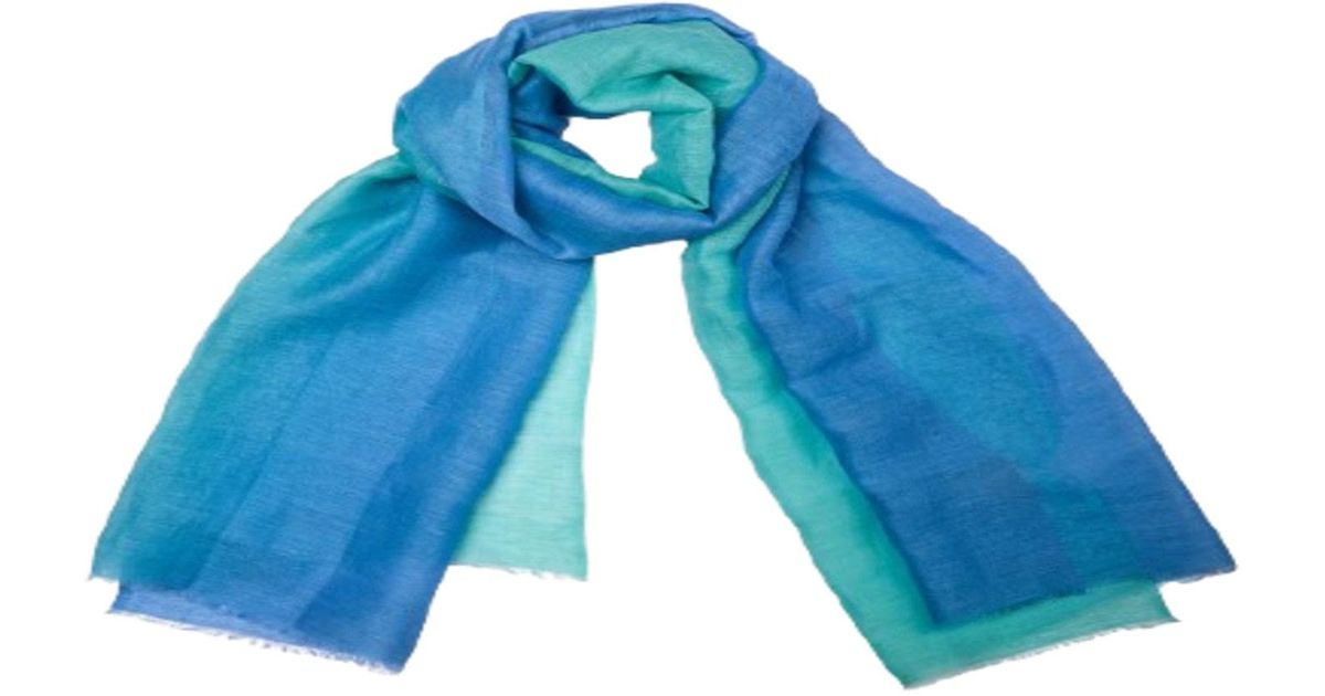 Saachi Linen Ombré Scarf in Blue | Lyst UK