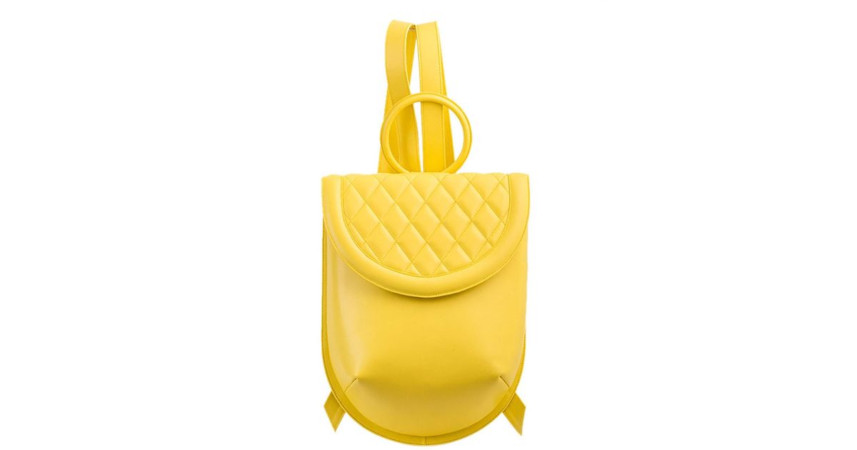 Laura Olaru Luna Leather Backpack in Yellow | Lyst