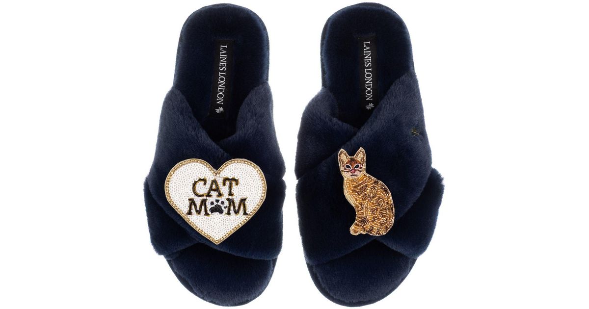 Laines London Classic Laines Slippers With Cat Mum/Mom & Sitting Ginger ...