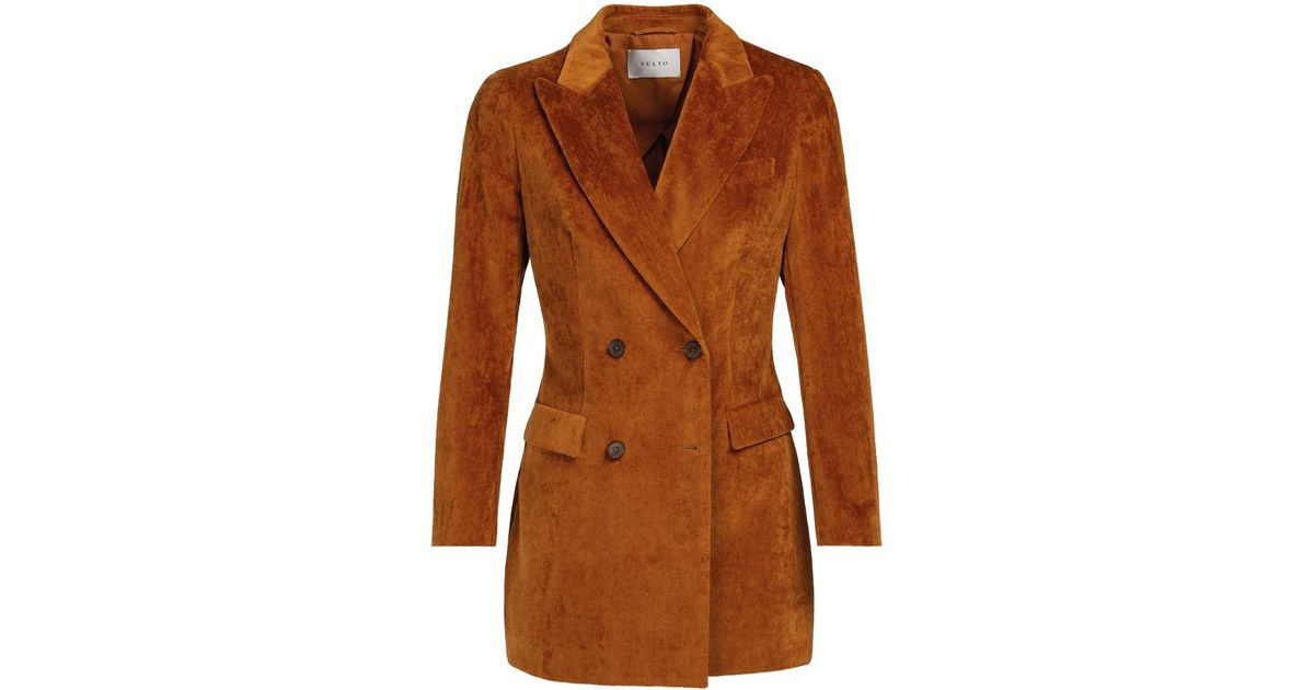 Vulto Velvet Jacket in Brown | Lyst