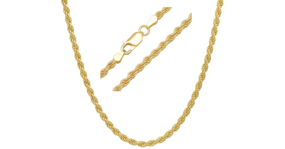 Kylie Harper 3Mm Thick/Heavy Italian Diamond-Cut Rope Chain in Metallic ...