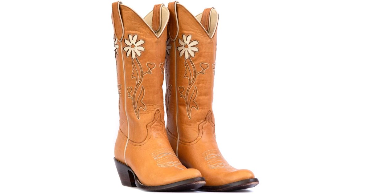Fraulein Boot Company Neutrals Daisy Cowboy Boot in Orange | Lyst