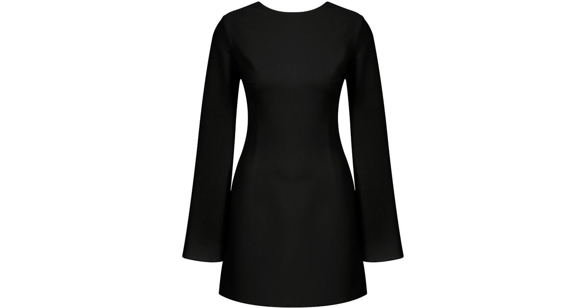 NAZLI CEREN Ira Tie-Back Mini Dress in Black | Lyst UK