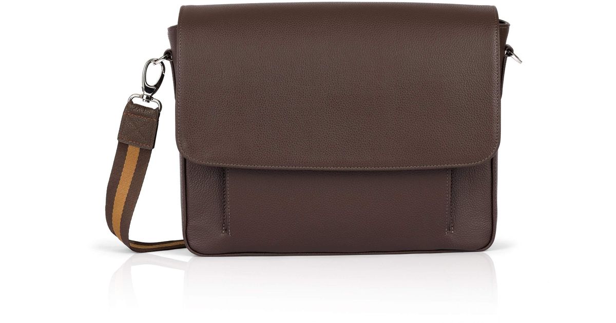 Luis Steven Slim Messenger in Brown for Men | Lyst