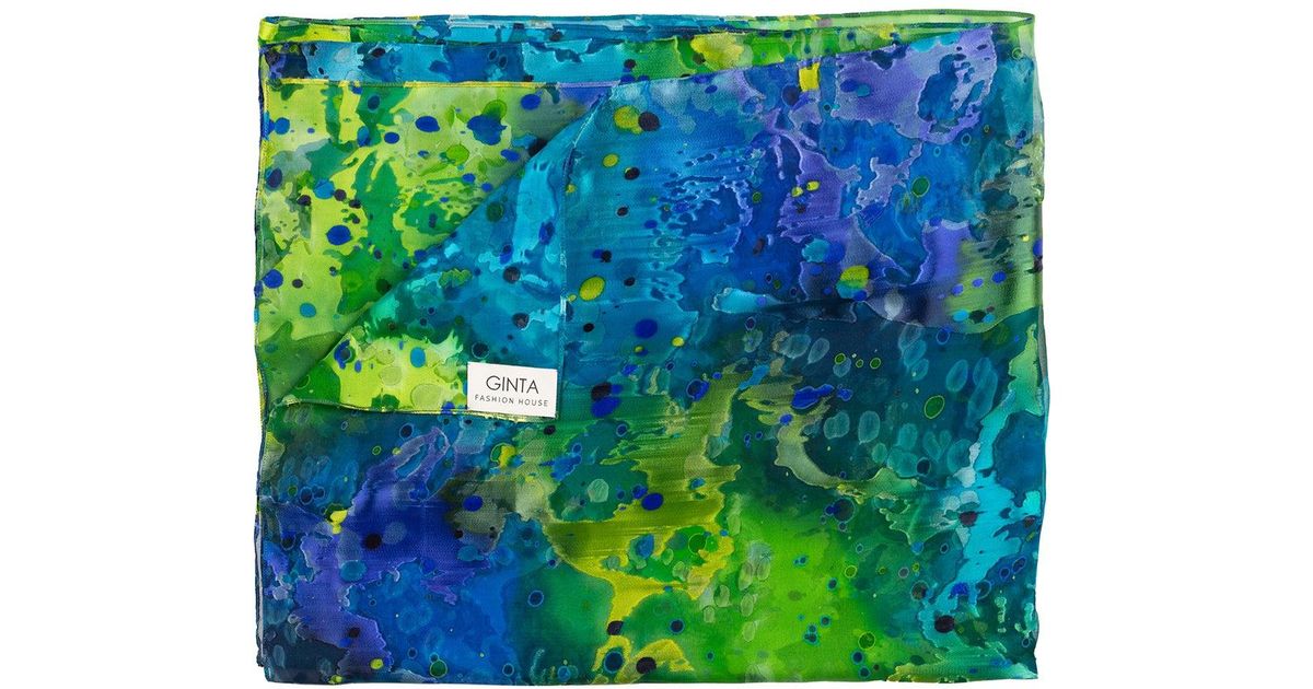 Ginta Silk Scarf in Green | Lyst