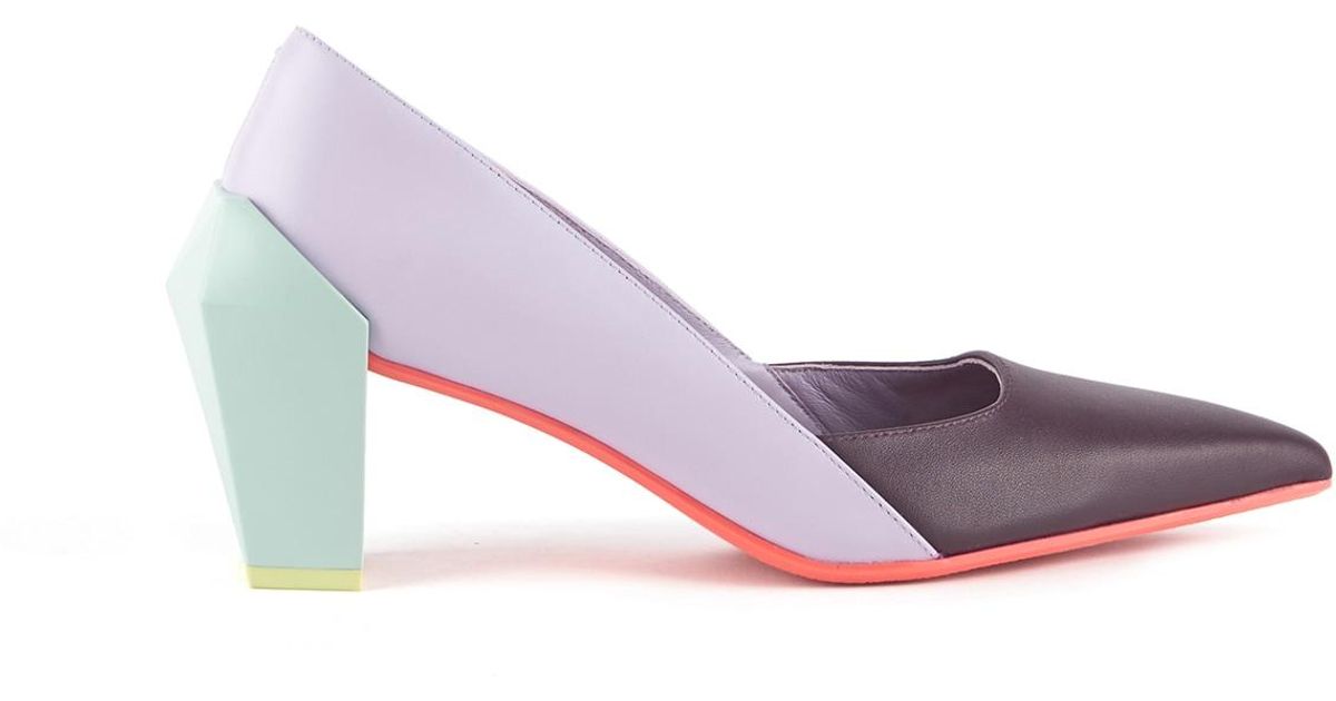United Nude Colorblock Leather Gem Pump Heels in Pink | Lyst