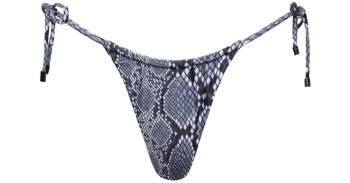 Playaluxe Waikiki String Tie Bikini Bottom Snake in Blue | Lyst UK