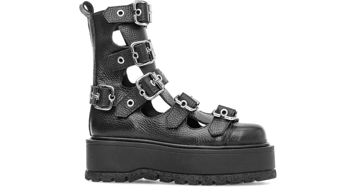 Moja Mannia Leather Boots in Black | Lyst