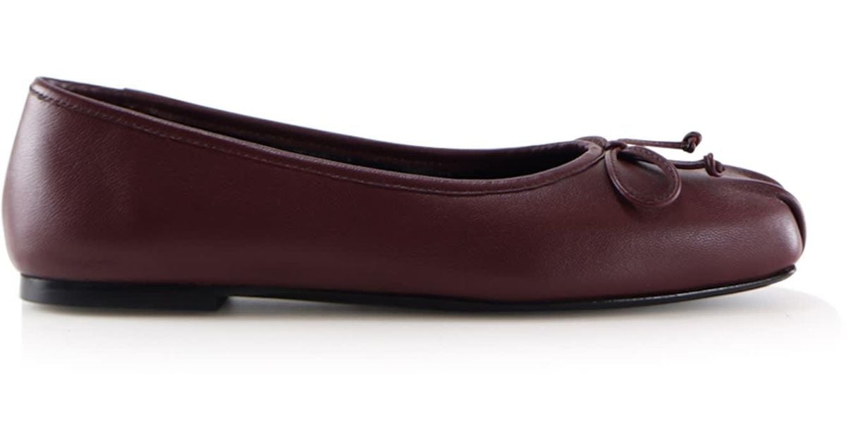 Notabene Serena Ballerina, Bordeaux Leather in Red | Lyst UK