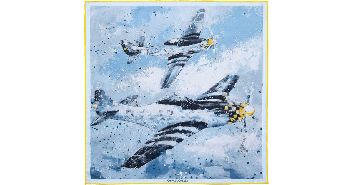 Otway & Orford 'American Patrol' Fighter Aircraft Silk Pocket Square ...
