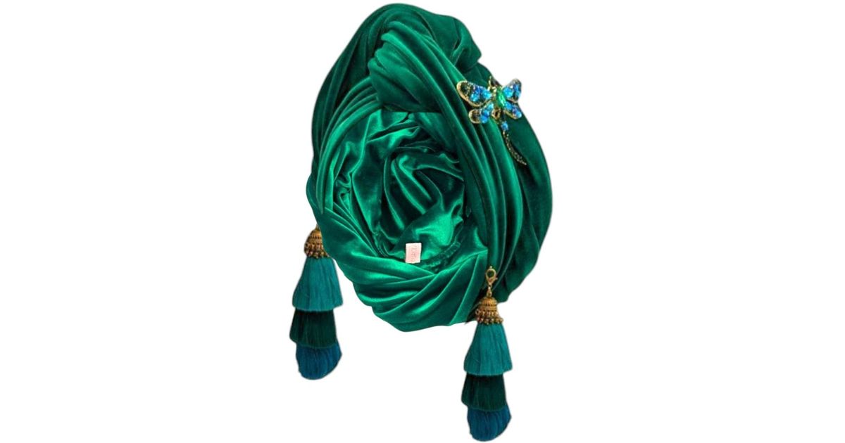 Julia Clancey Miami Kelly Dragon Fly Swinglette Turban in Green | Lyst