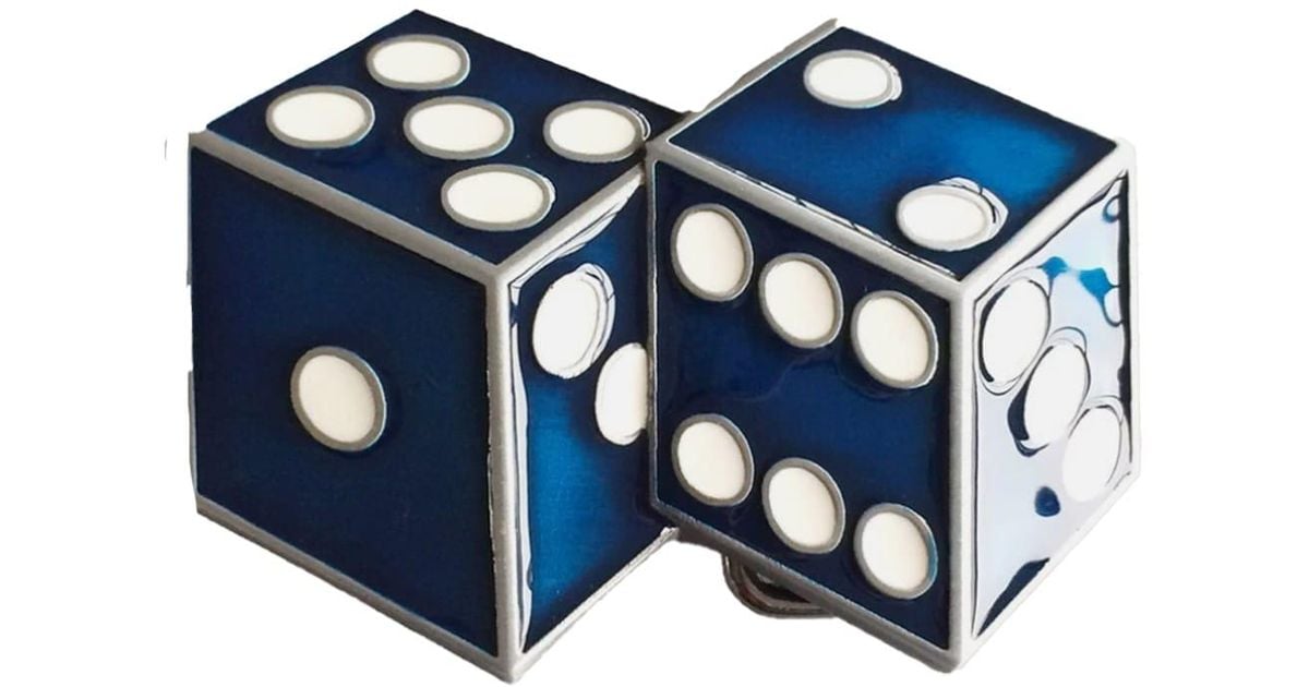 Madeleine Simon Studio Enamel Dice Lucky Belt Buckle in Blue | Lyst UK