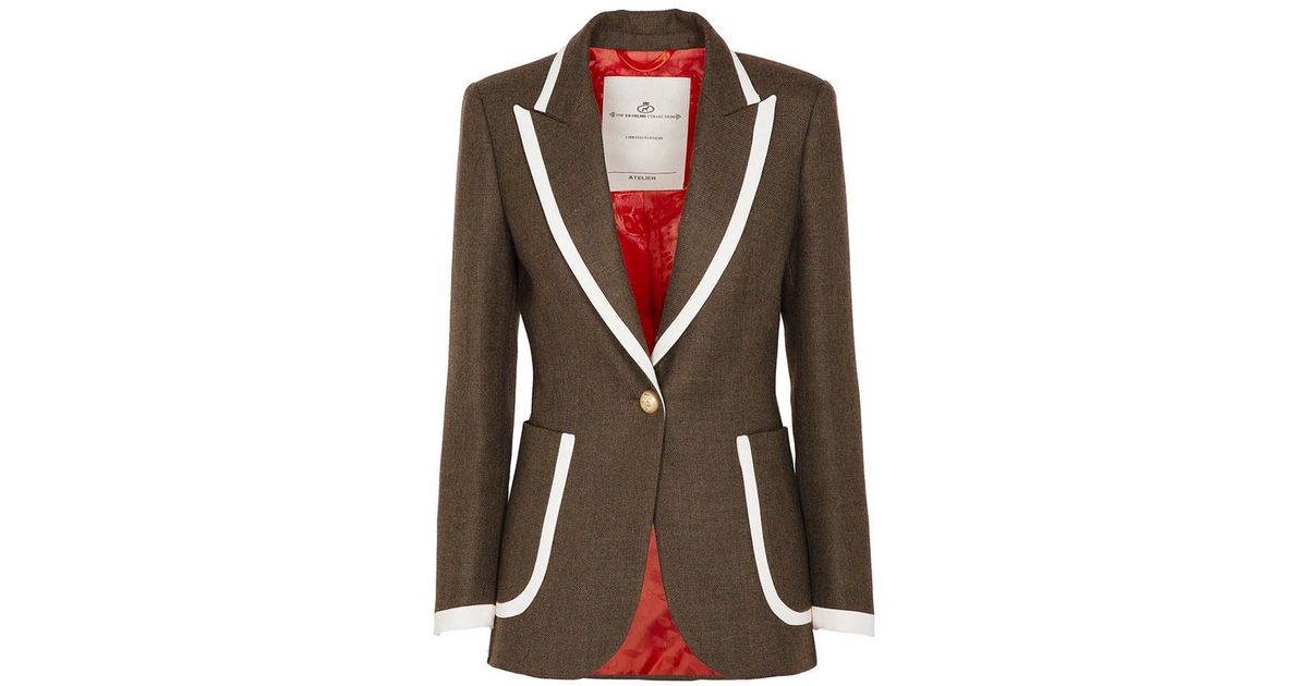 The Extreme Collection Tailored Blazer With Piping Accents Laurent in ...