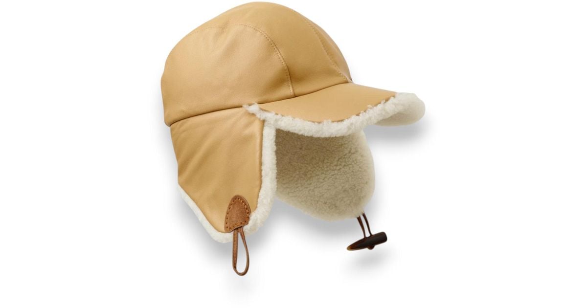 Mister Miller - Master Hatter Neutrals Bailey Shearling Driving Cap in ...
