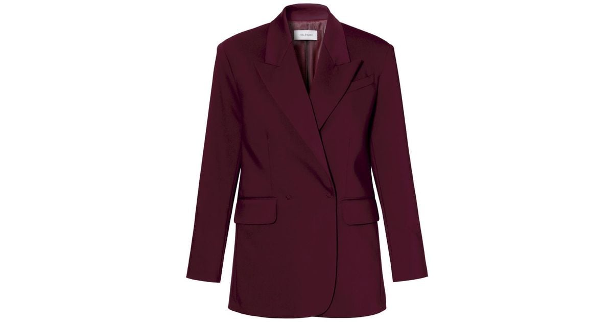 AGGI by HALEWSKI Blair Burgundy Wine Oversized Blazer in Purple | Lyst UK