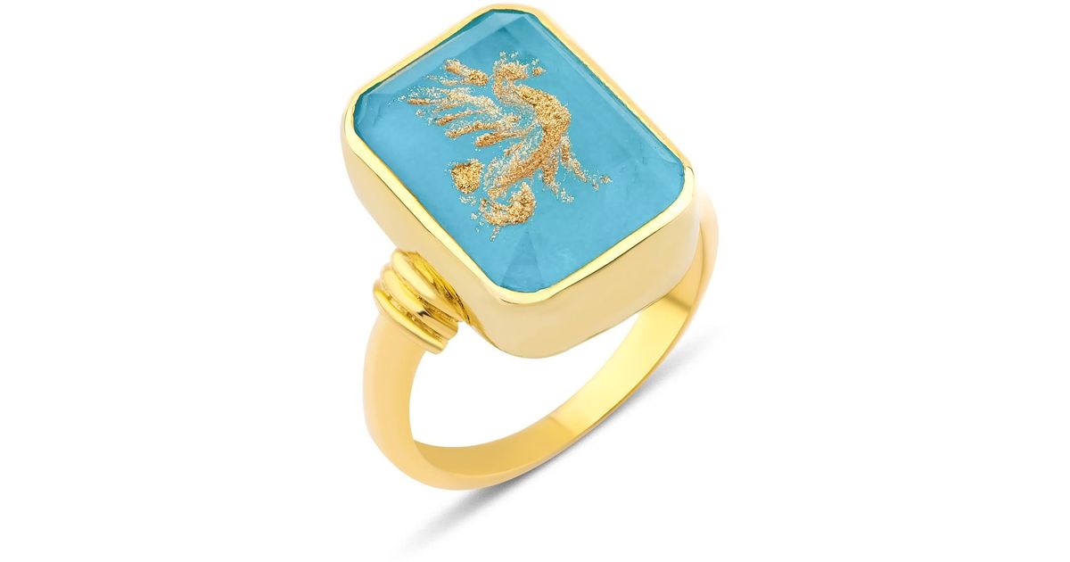 Ece London The Legend Ring in Blue | Lyst