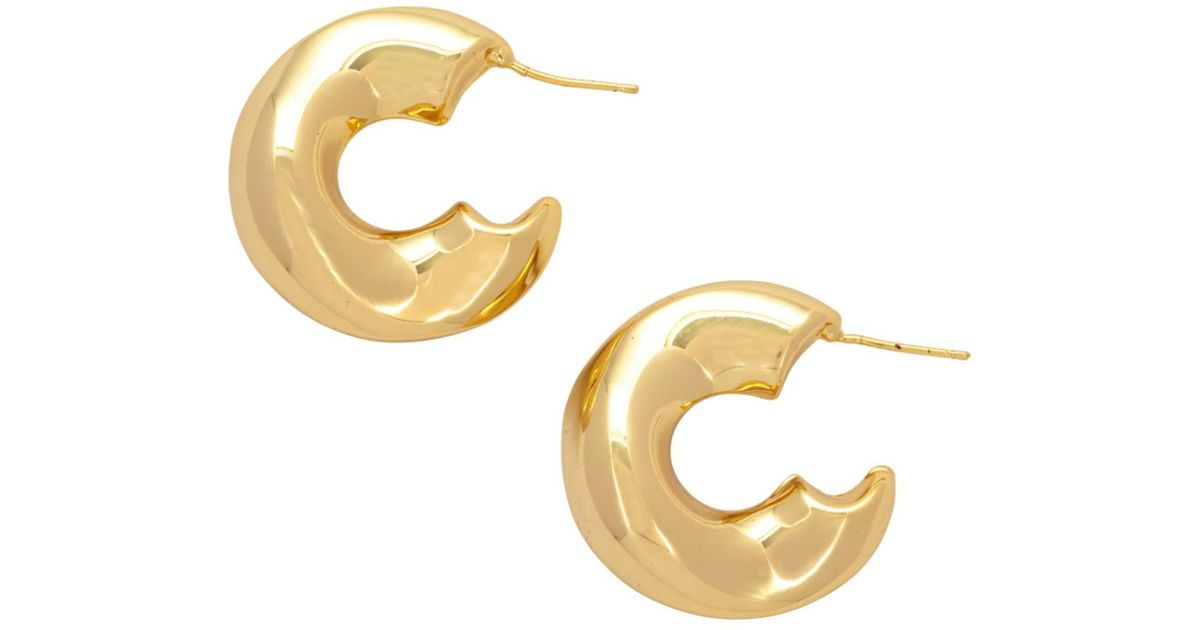 Uchi and Soto Nami Wave Hoops in Metallic | Lyst UK