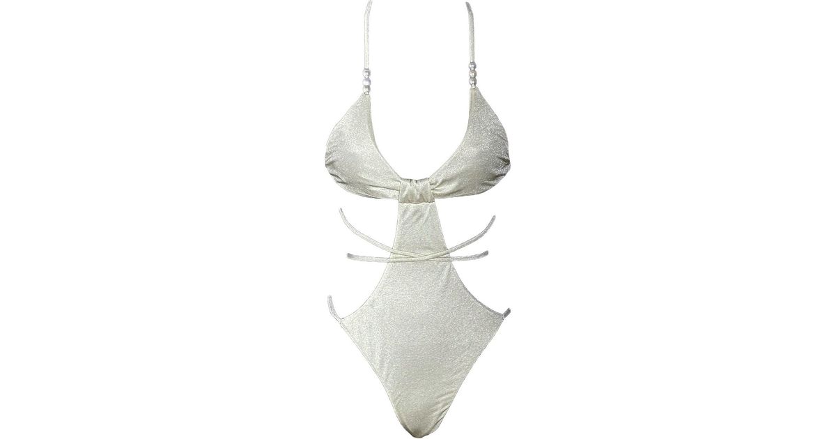 Inbodi Swim Neutrals The Pearl Shimmer One Piece Swimsuit in White | Lyst