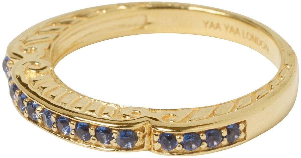 YAA YAA LONDON Jeweled Stacking Ring in Metallic | Lyst