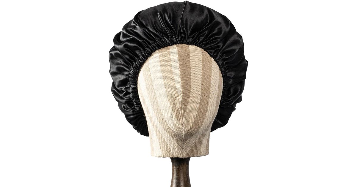 Soft Strokes Silk Pure Mulberry Silk Hair Bonnet in Black | Lyst