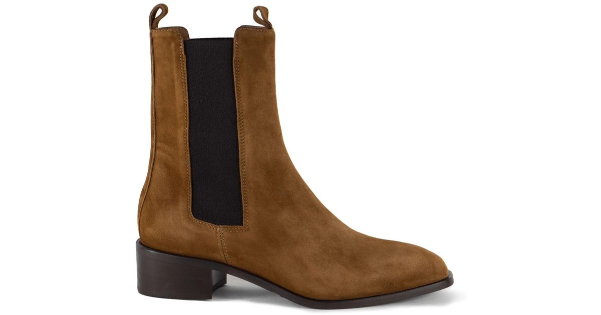 Keith Scarrott Shoes Elevato Tan Suede Chelsea Boot in Brown | Lyst UK