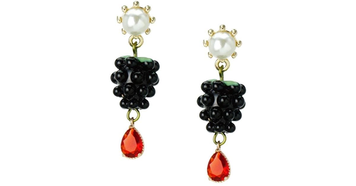 I'MMANY LONDON Very Berry Lampwork Glass Blackberry Cord Bracelet With ...