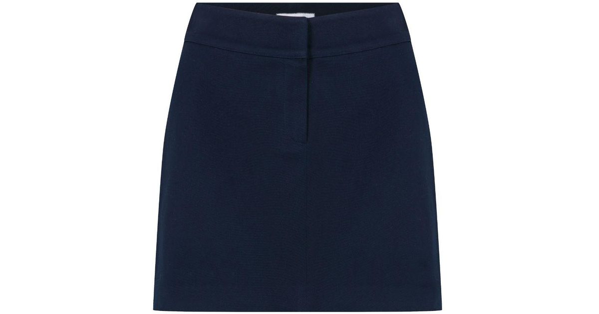 NAZLI CEREN Marde Cotton Mini Skirt in Blue | Lyst