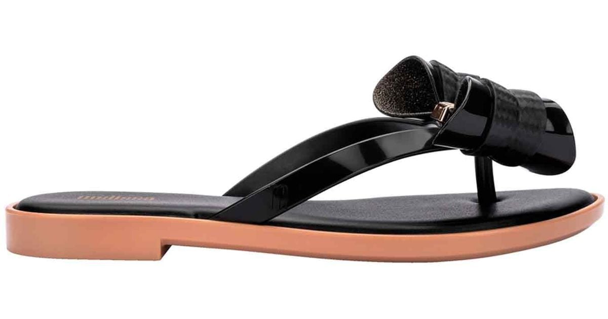 Melissa Flip Flop Slim V in Black | Lyst