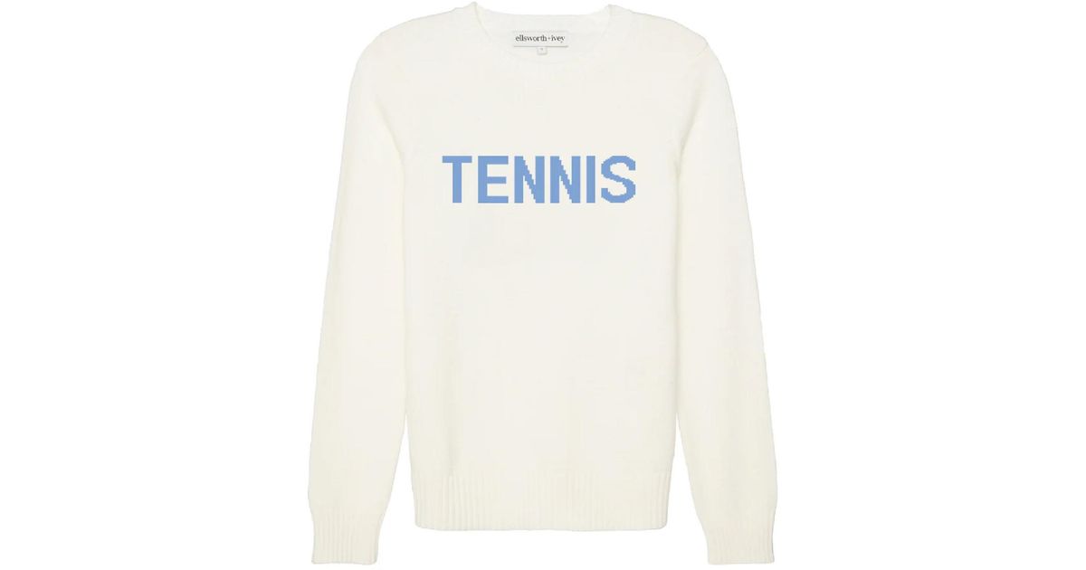 Ellsworth & Ivey Classic Tennis Crewneck in White | Lyst UK