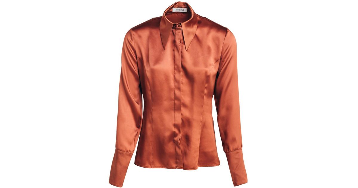 MIONÈ Silk Shirt in Orange | Lyst UK