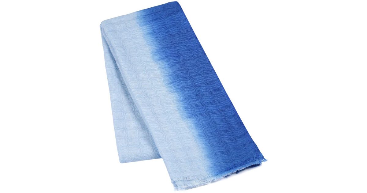 Heritagemoda Handwoven Dip-Dye Oversized Wool Scarf in Blue | Lyst