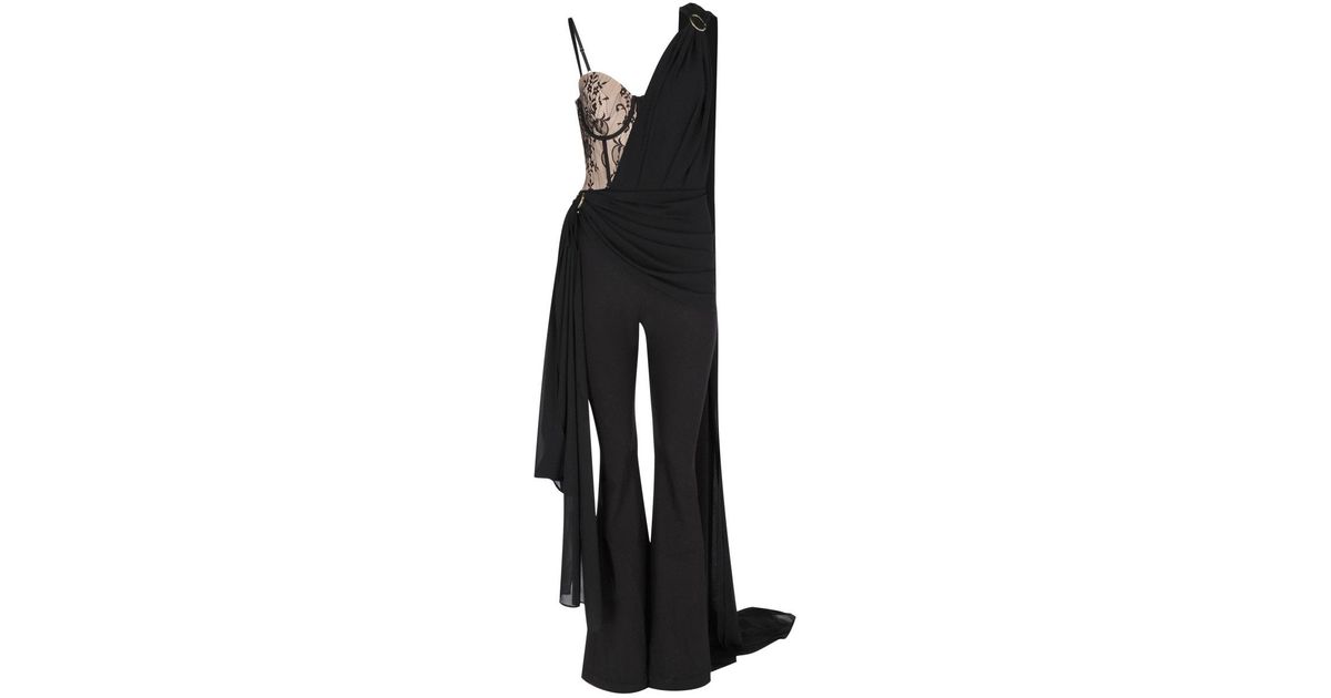Luciana Balderrama Venus Lace Jumpsuit in Black | Lyst