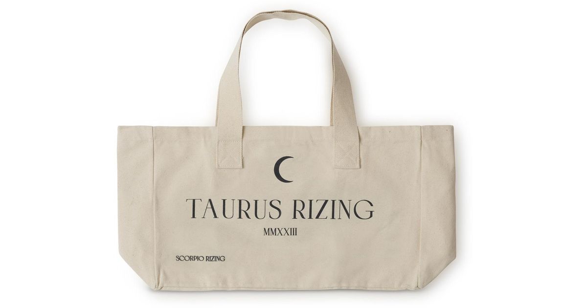 Scorpio Rizing Neutrals Taurus Rizing Sustainable Cotton Tote Bag in Natural | Lyst