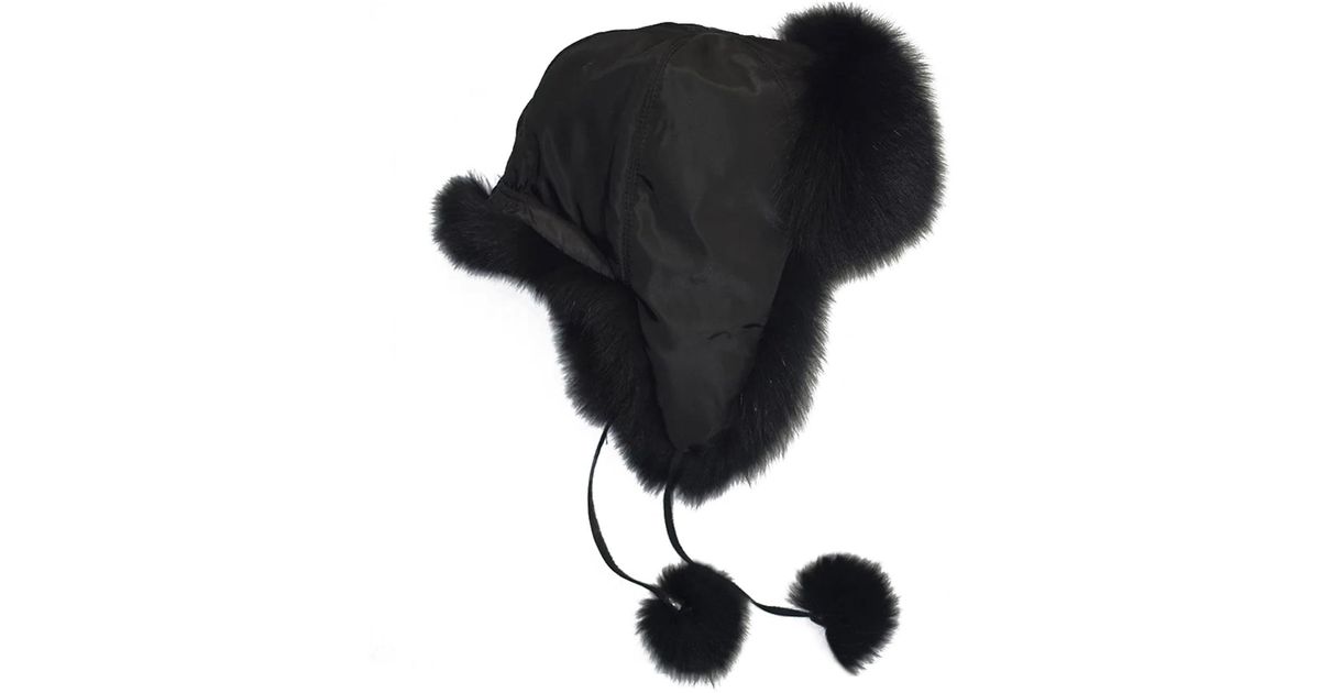 Earth Body Ruths Crown Boomlet Warmth Stow Fur Cap in Black | Lyst