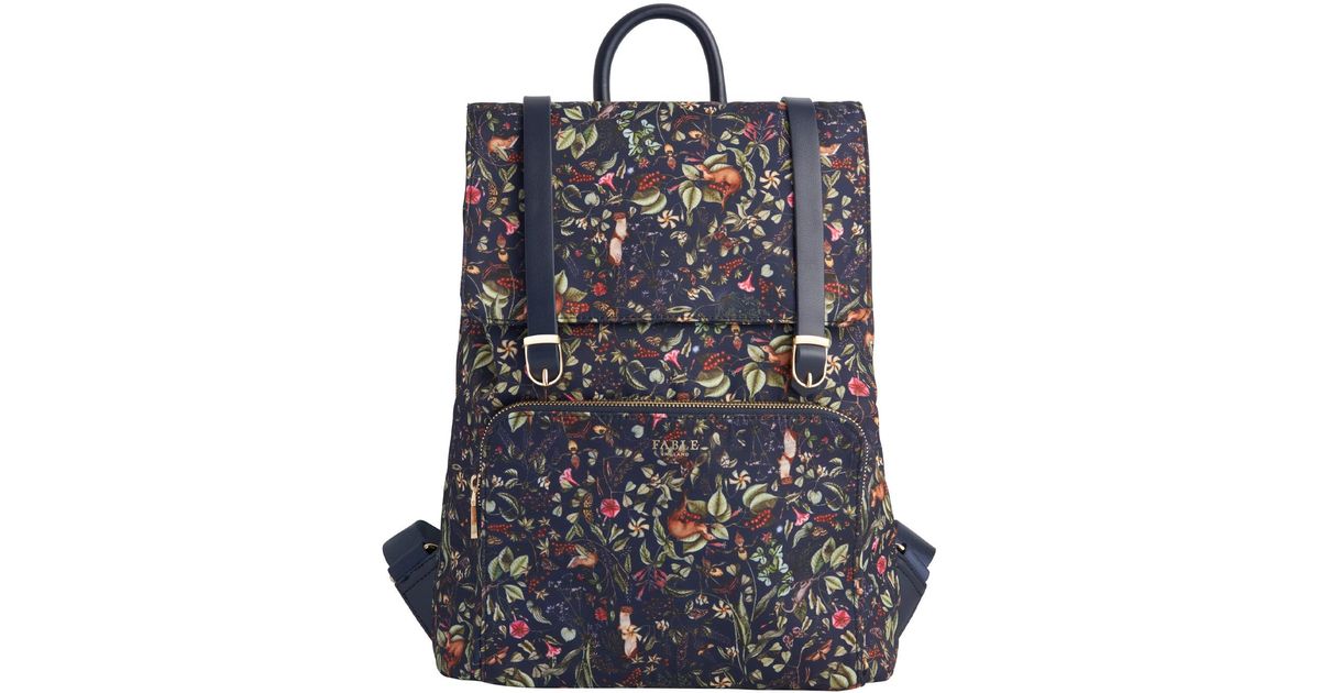 Fable England Printed Recycled Polyester Backpack in Blue | Lyst