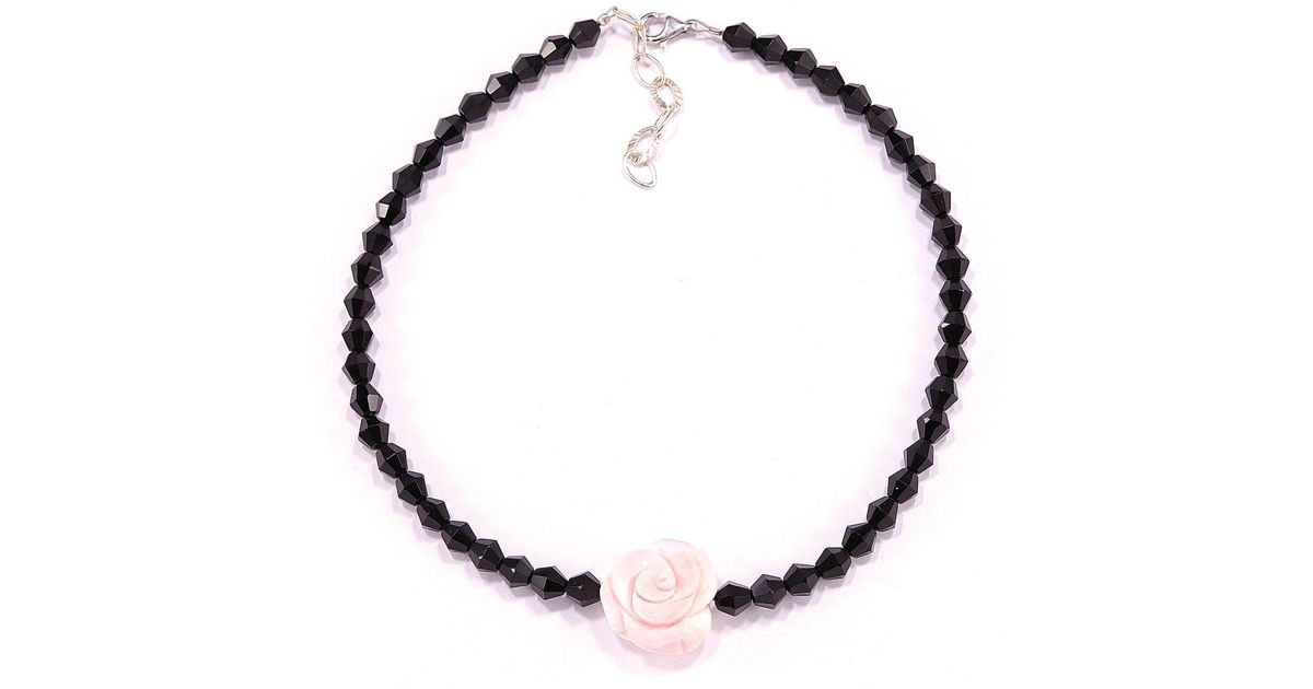 Mineralgems•Studio Onyx Choker With Shell Flower in Metallic | Lyst